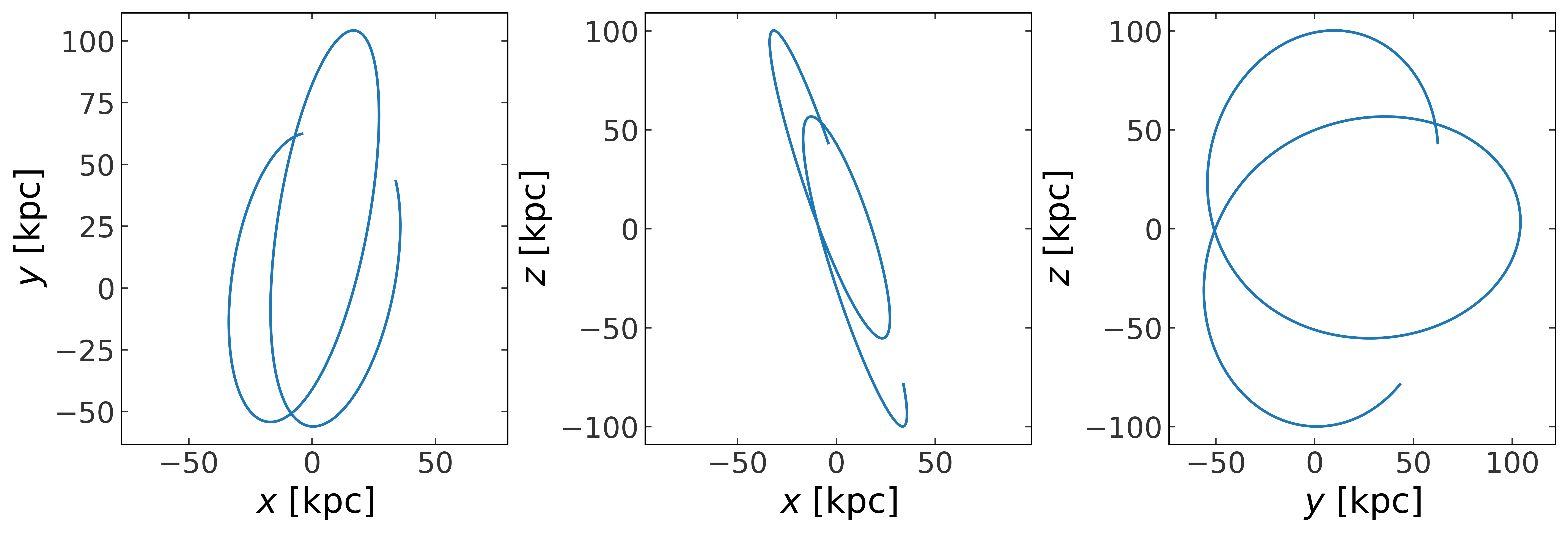 Integrate an orbit with uncertainties in Milky Way model — gala v1.8 ...
